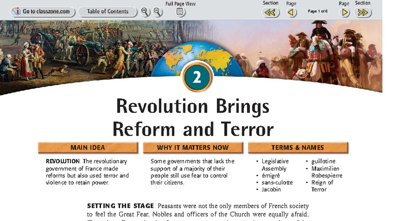 Ch23 2 - The French Revolution: Reform and Terror Analysis - Studocu