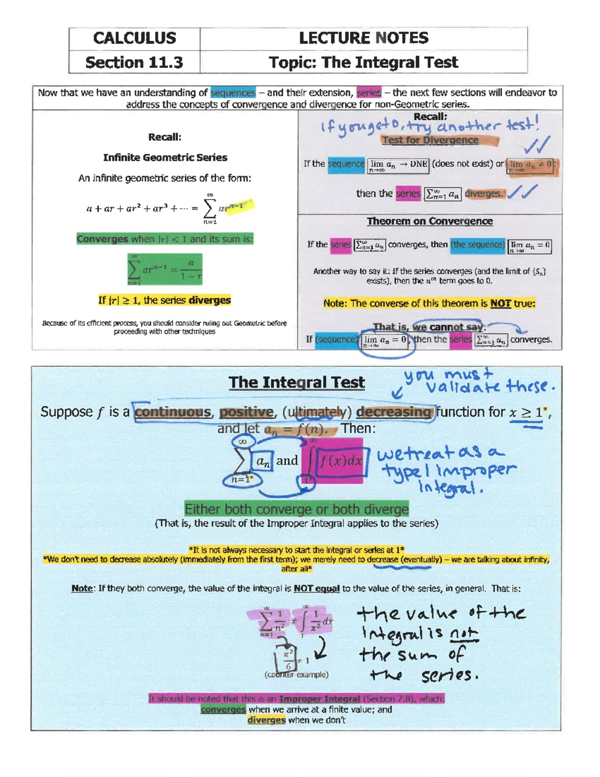 Section 11.3 Solutions from 6-14 - CALCULUS LECTURE NOTES Section 11 ...