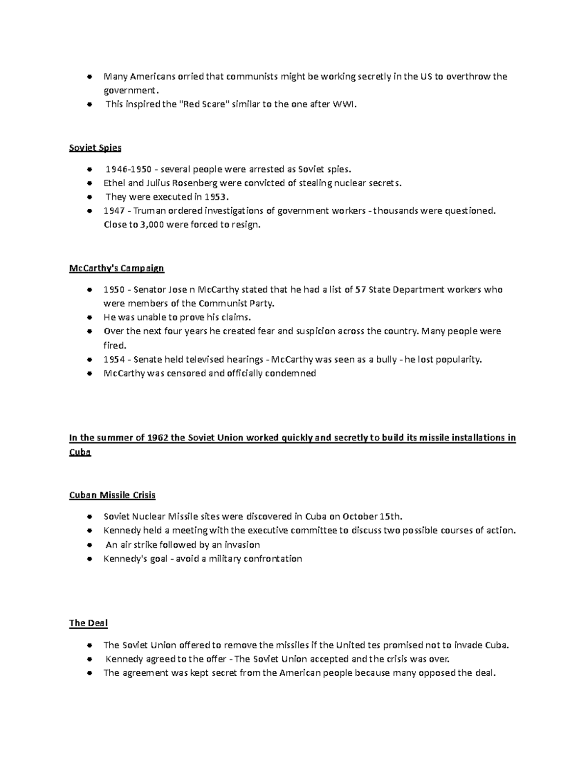 Cold War & Vietnam War Notes - USHG Study Guide - Studocu
