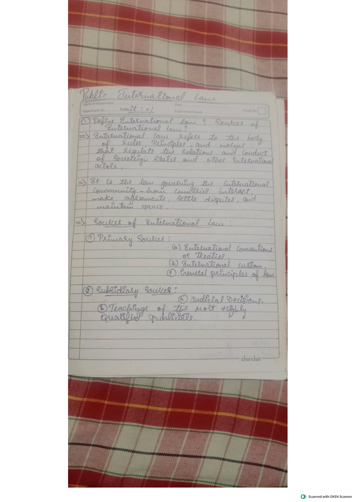 PIL - Key Concepts and Notes on International Law - Studocu