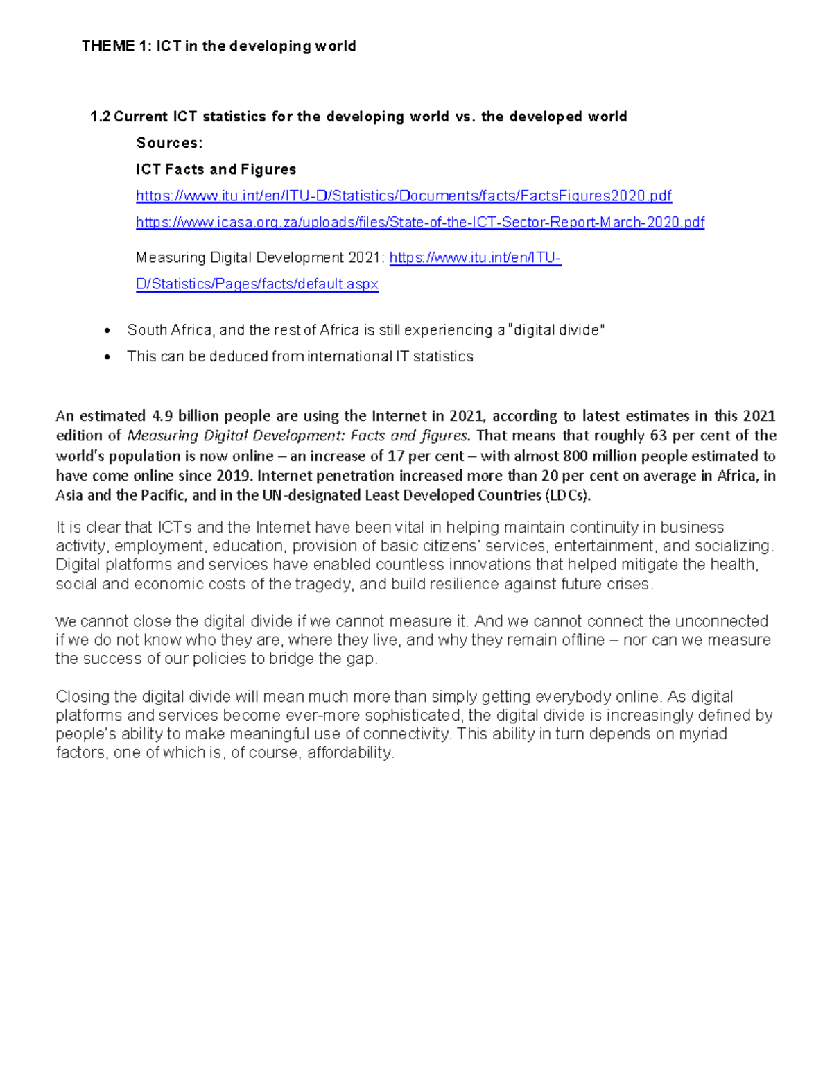 ICT Development Index: Bridging the Digital Divide in Developing vs ...