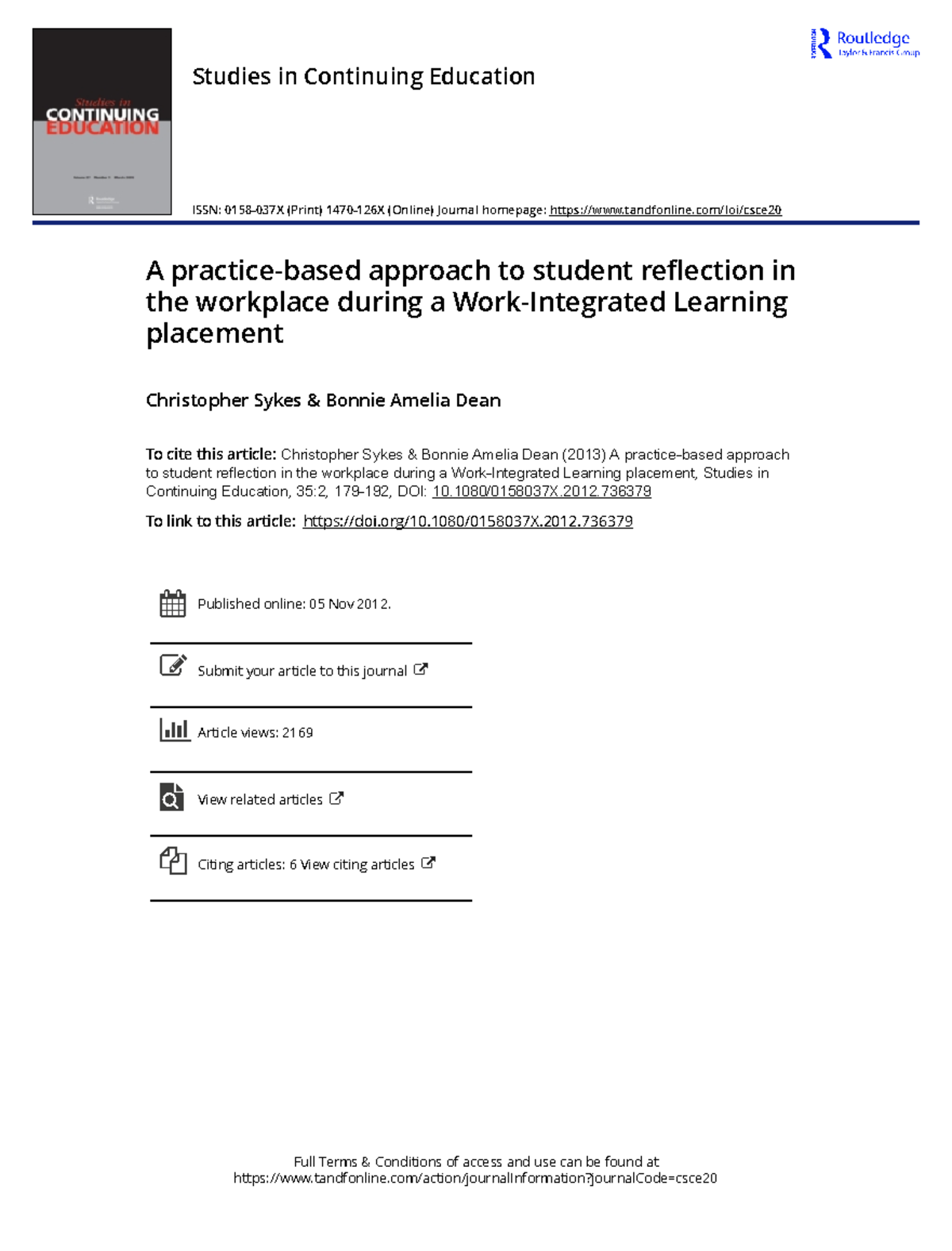 WIL Reflection Practices: Enhancing Student Learning in Placement - Studocu