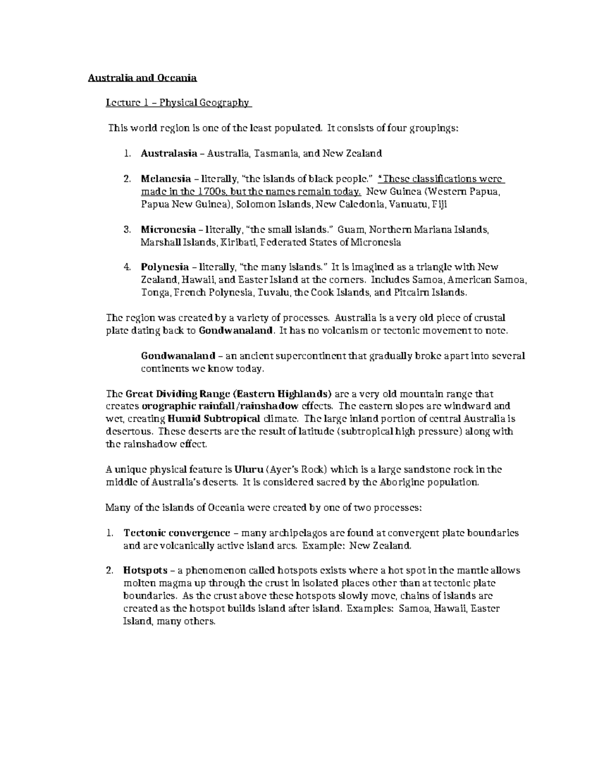 Australia and Oceania: Geography, Culture, and Historical Context ...