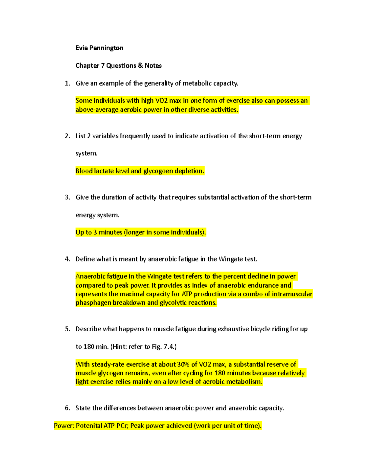 Chapter 7 Book Questions and Notes - Evie Pennington Chapter 7 ...