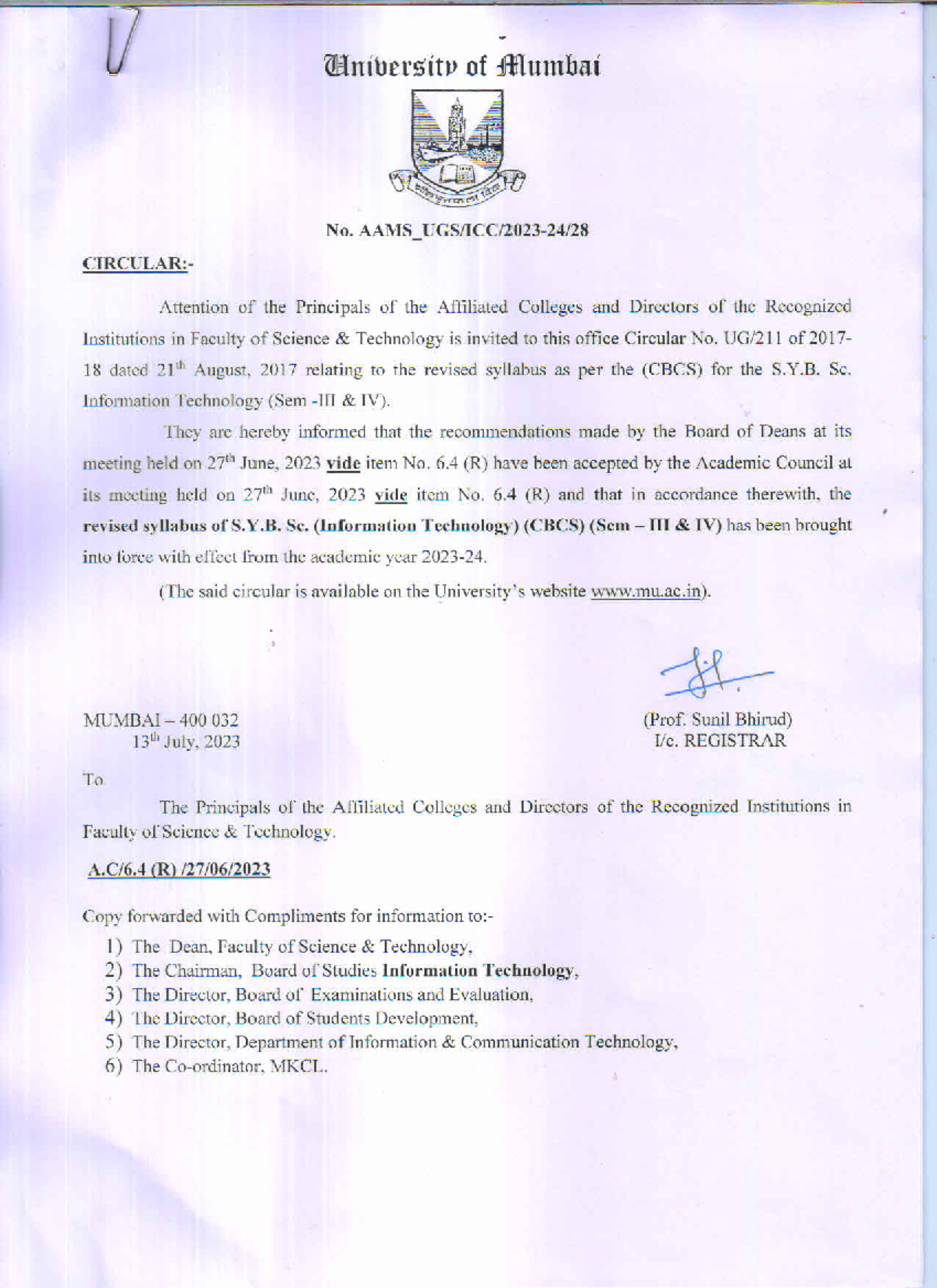 6.4-S.Y.B.Sc - abcd - Copy for information and necessary action ...