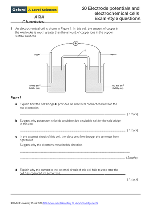 [Solved] Ocr a level chemistry paper 1 2025 - A level Chemistry - Studocu