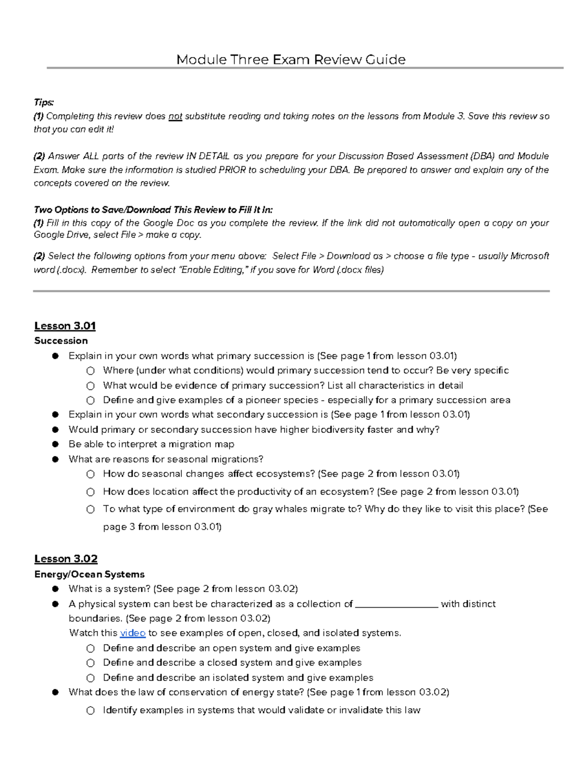 Module 3 Midterm Exam Review Guide for DBA and Coursework Insights ...