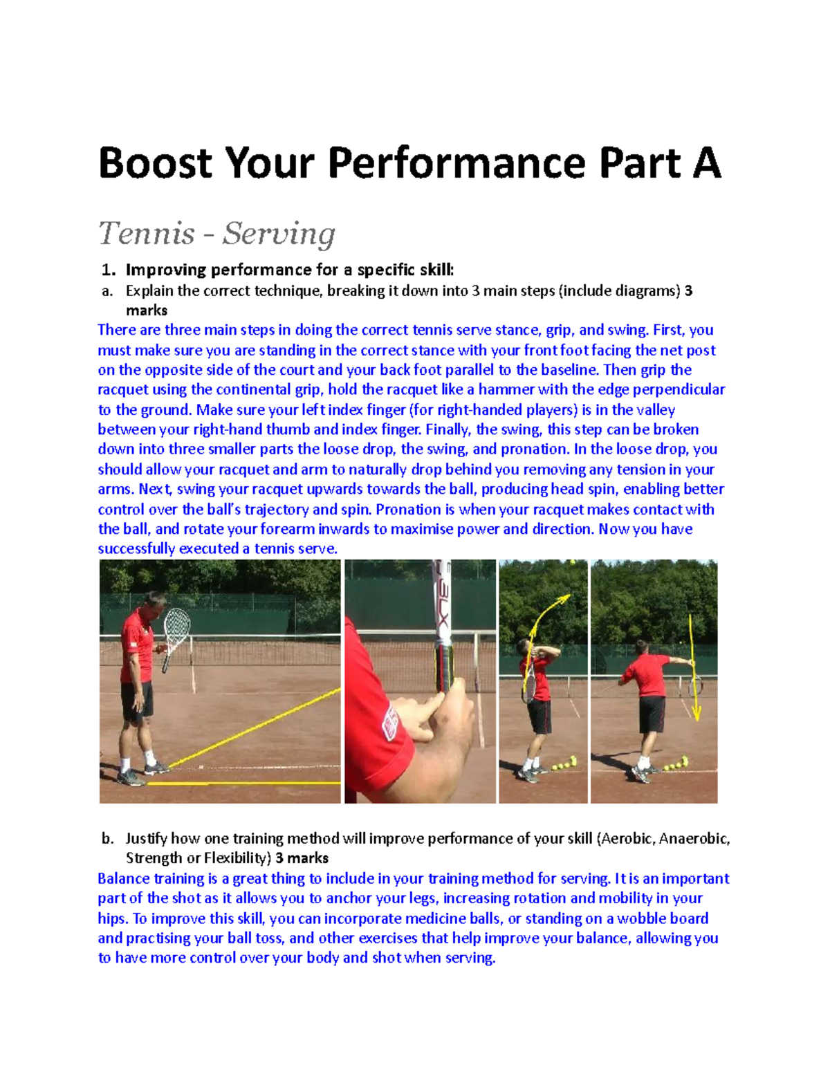 Tennis Serving Technique & Performance Enhancement (PE 101) - Studocu