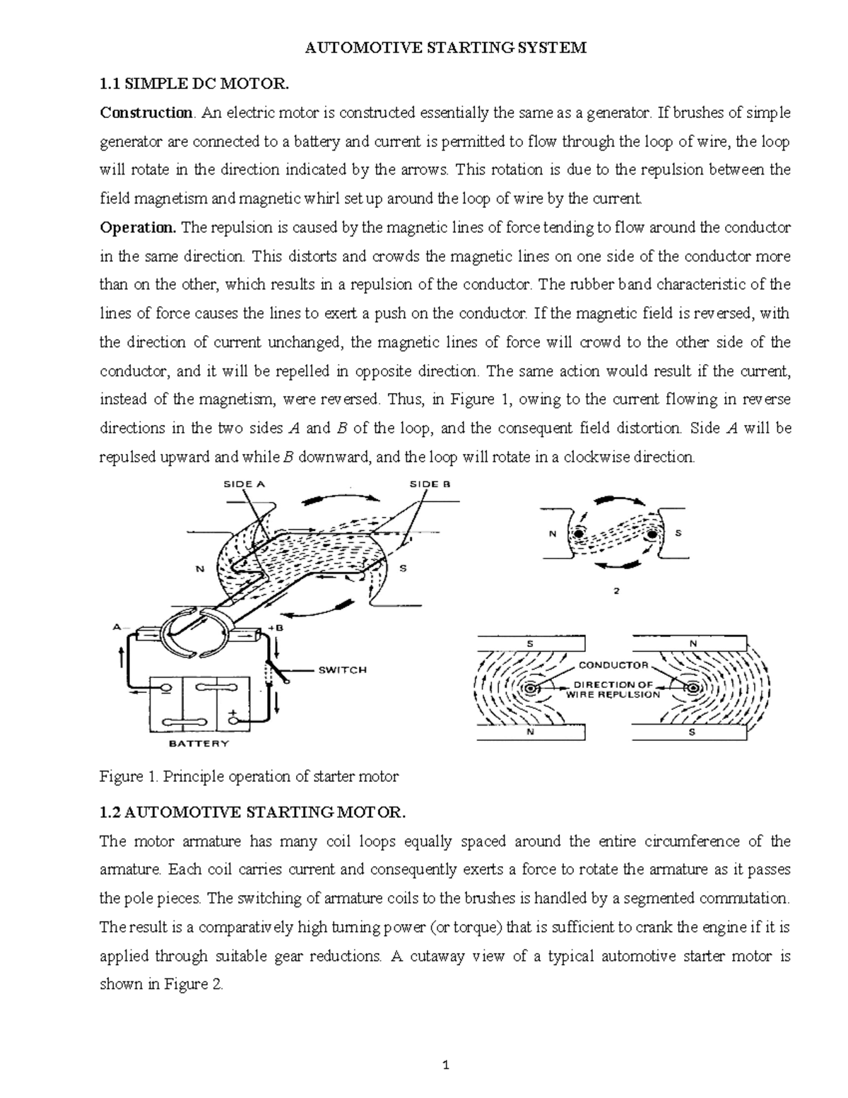 8. Automotive Starting System Overview: Components & Operation - Studocu