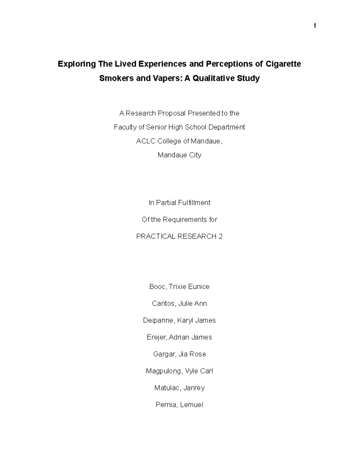 Qualitative Research on Cigarette Smokers & Vapers - PRACTICAL RESEARCH ...