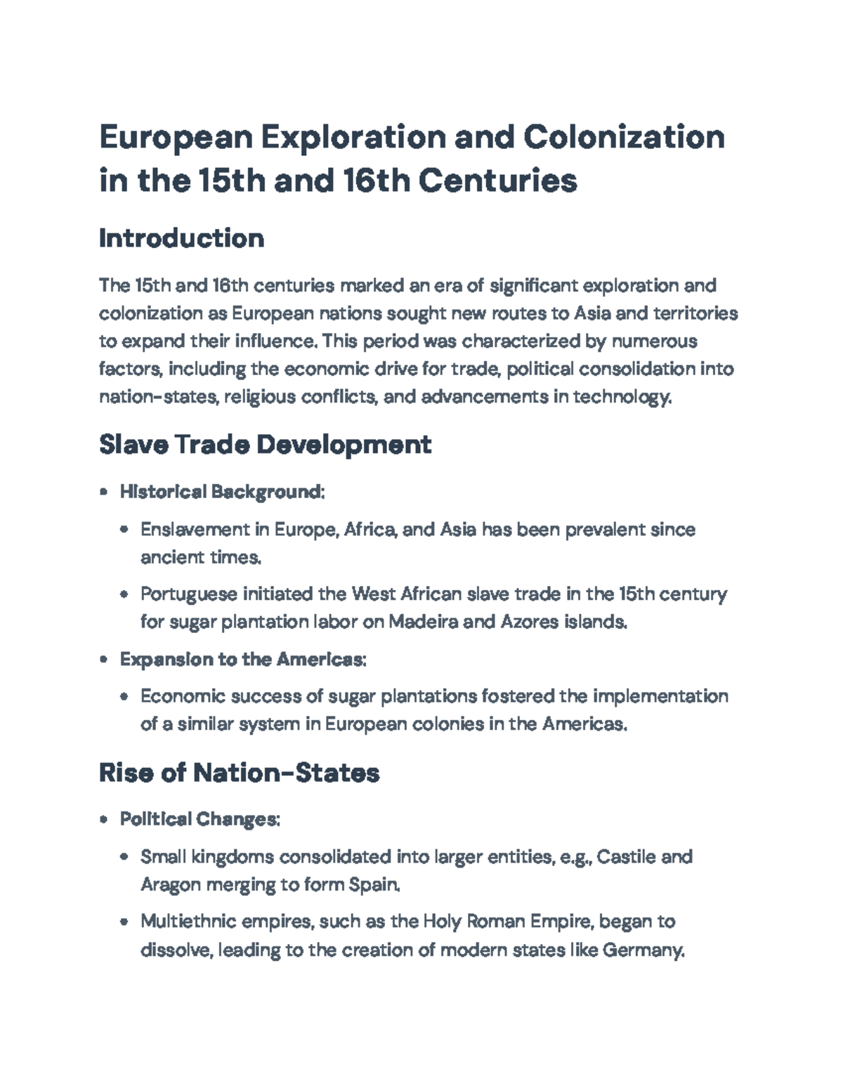 European Exploration and Colonization in the 15th-16th Centuries ...