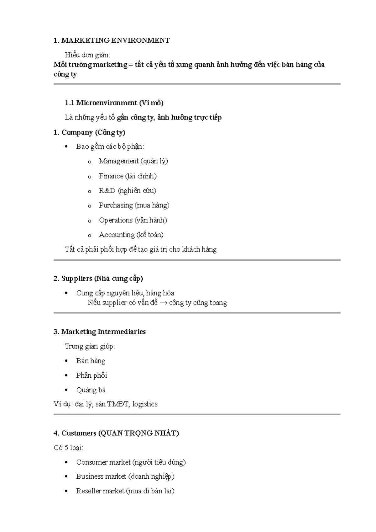 C2 Marketing Environment & Information System Notes - 1321321 - Studocu