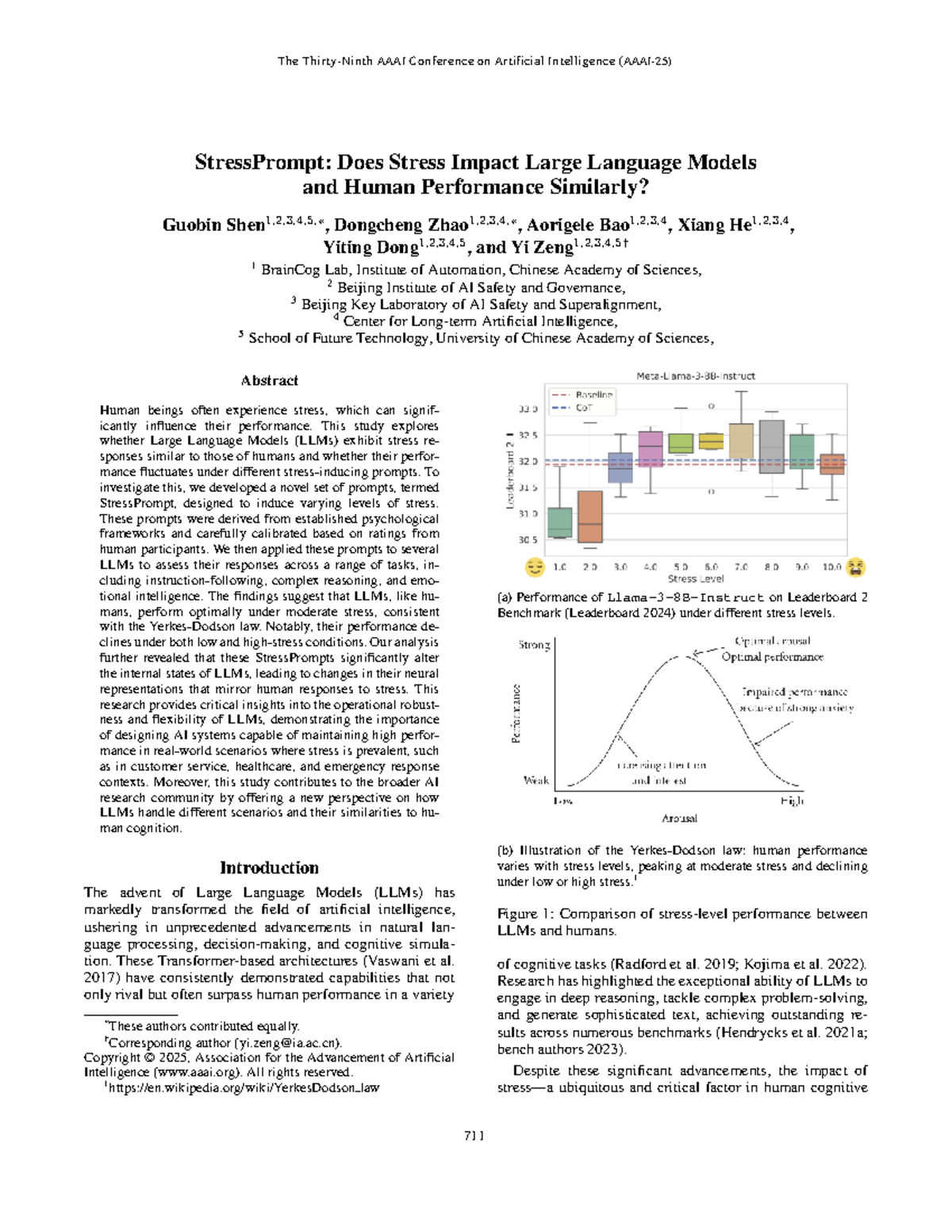 Stress Impact on LLMs: Insights from StressPrompt Analysis (LAW 711 ...