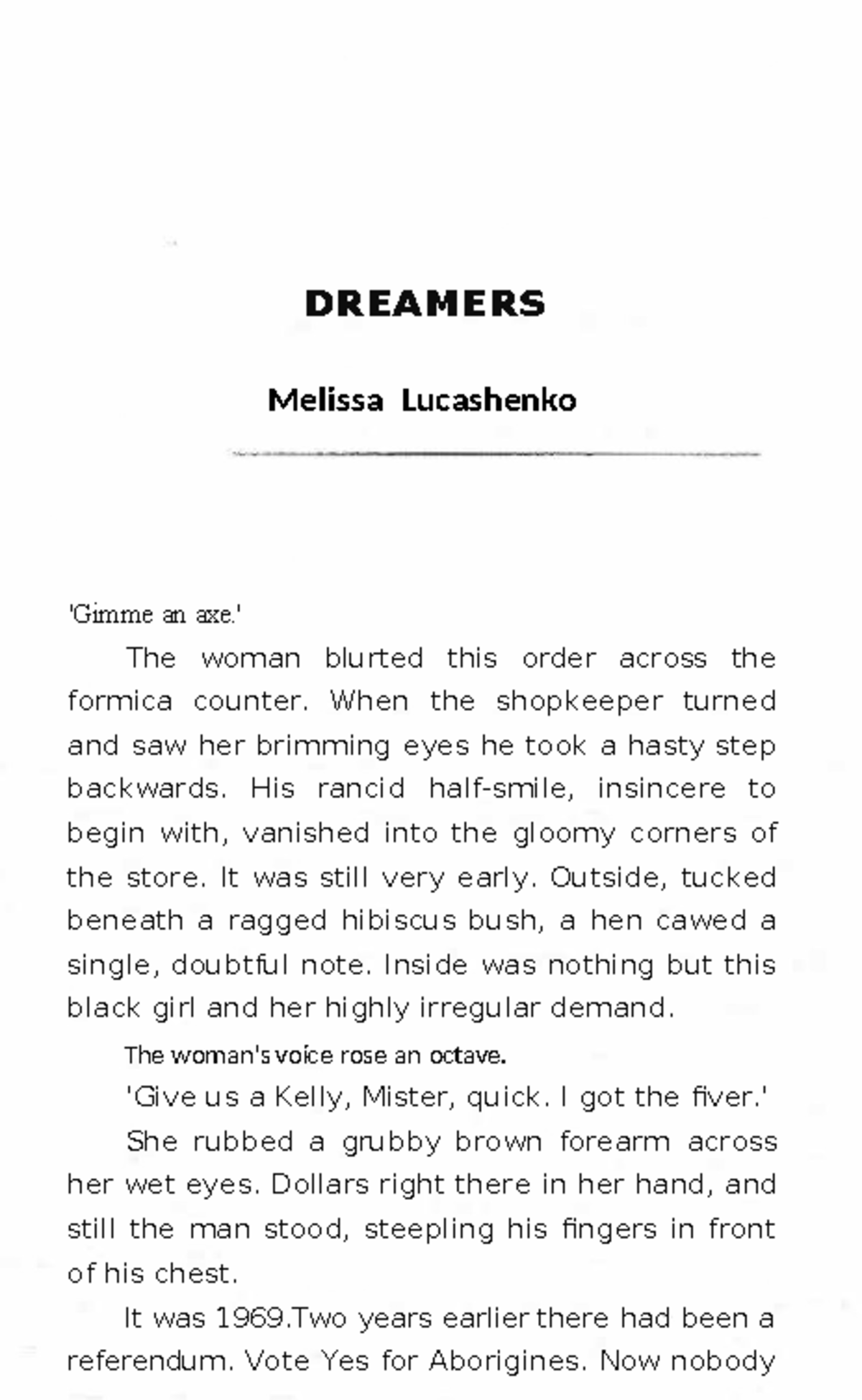 Dreamers by Melissa Lucashenko - Character Analysis & Themes - Studocu