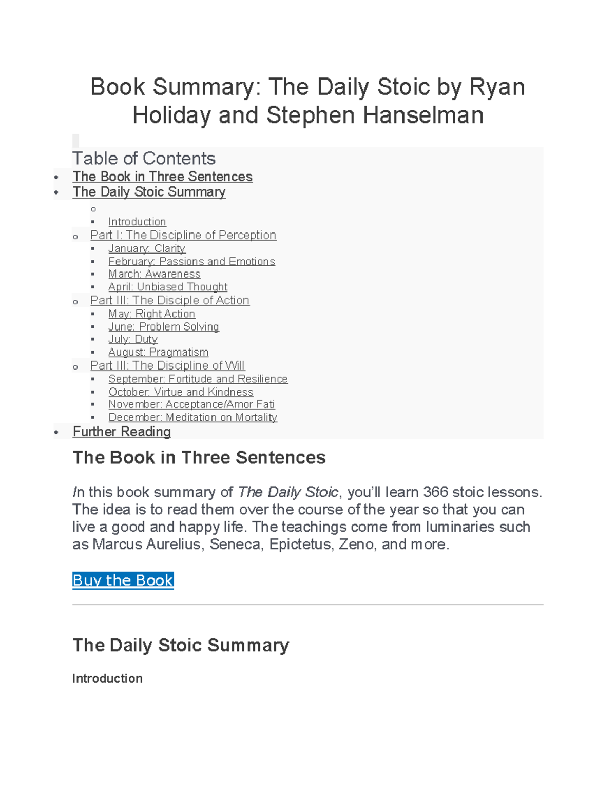 Book Summary: The Daily Stoic (PHIL 101) - Key Lessons and Insights ...