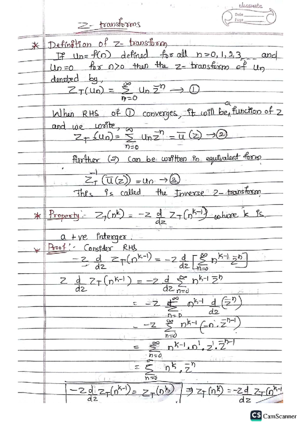 Z-Transform Module 3 Notes (CS) - Studocu