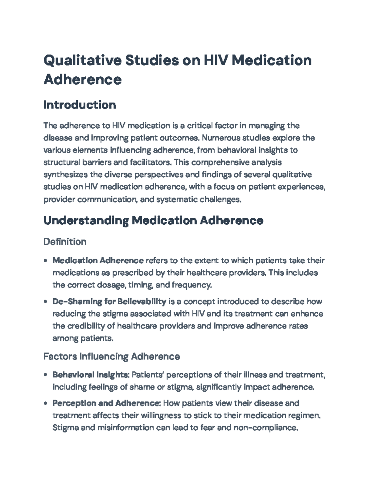 Qualitative Analysis of HIV Med Adherence: Challenges & Strategies ...