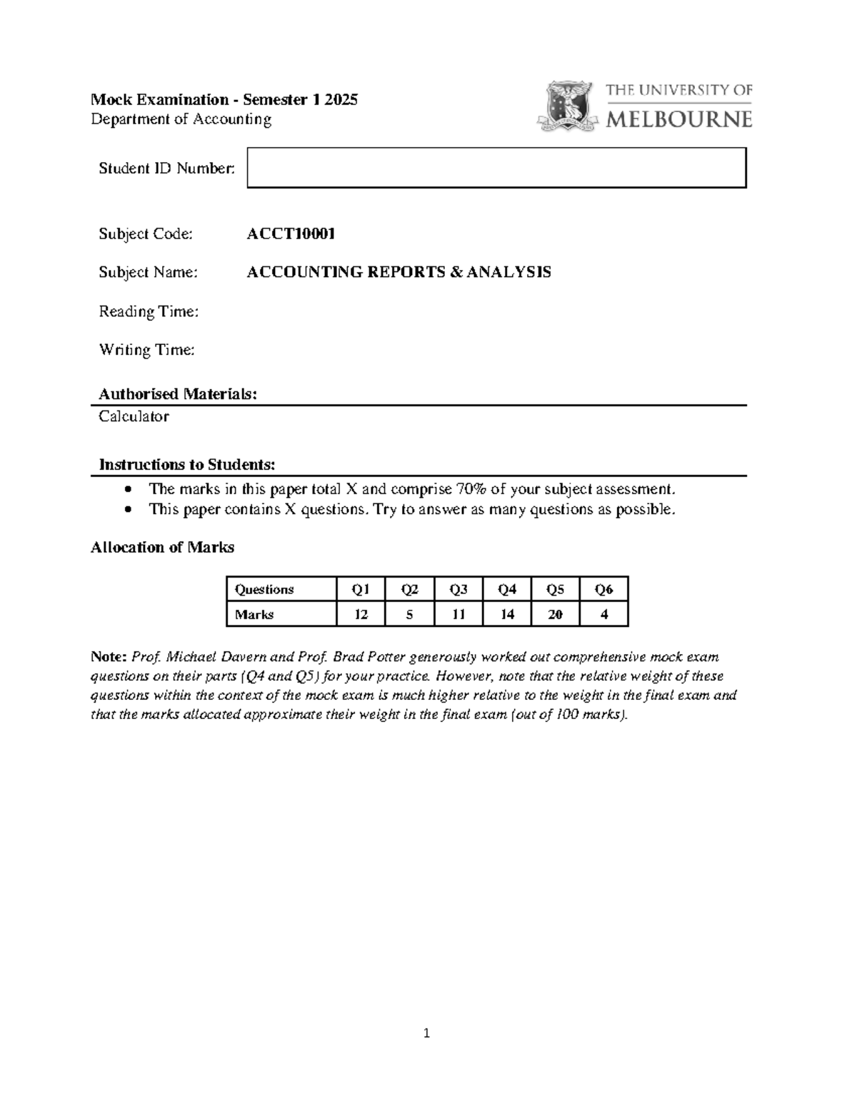ARA Prep Exam Sem 1 2025 with Solutions - Studocu