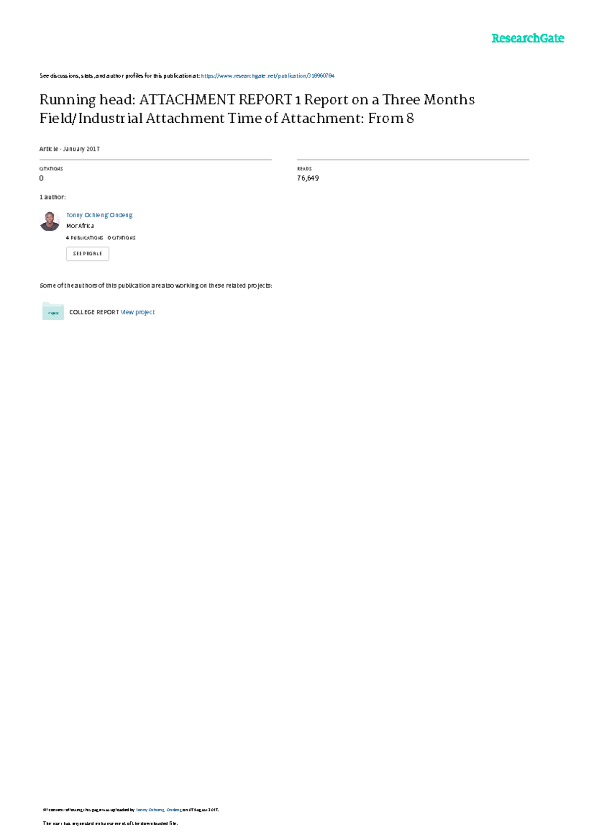 A guideline on how to write an attachment report - See discussions ...