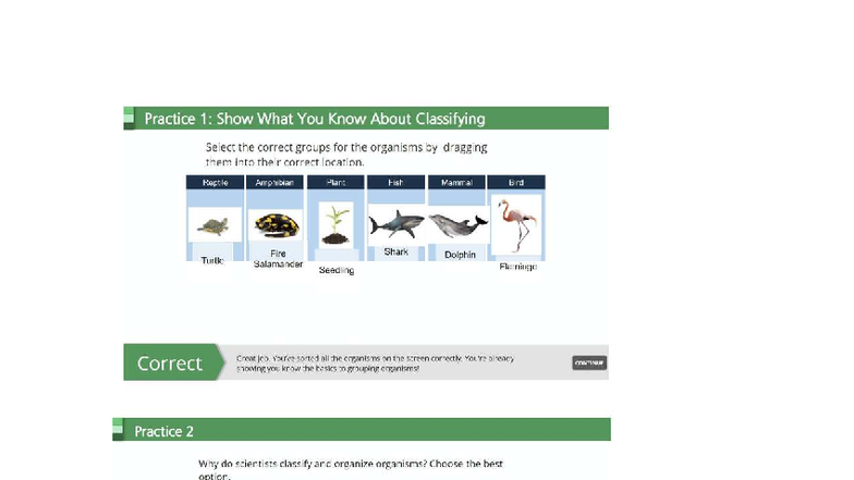 Classifying Living Things: Practice 1-6 on Organism Groups - Studocu