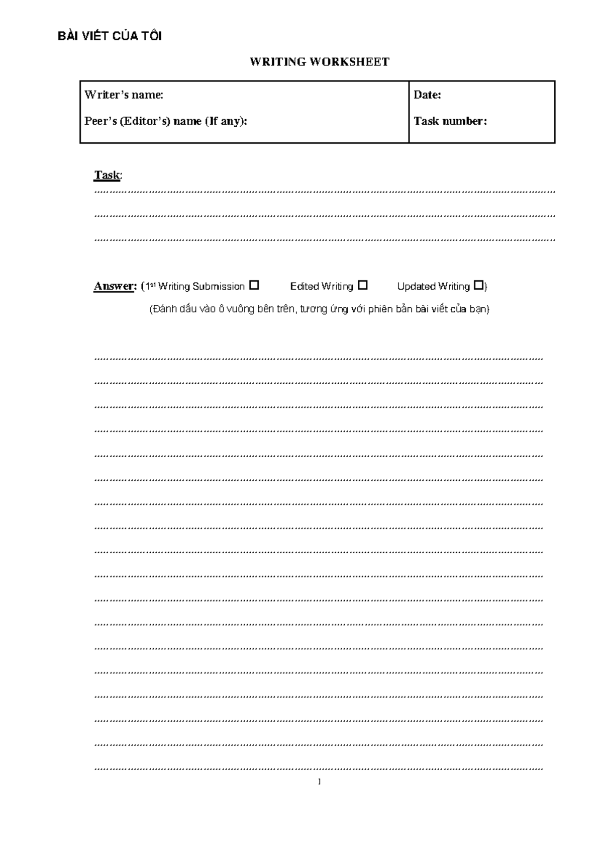 Writing Portfolio Worksheet Template: Final Submission Guide - Studocu