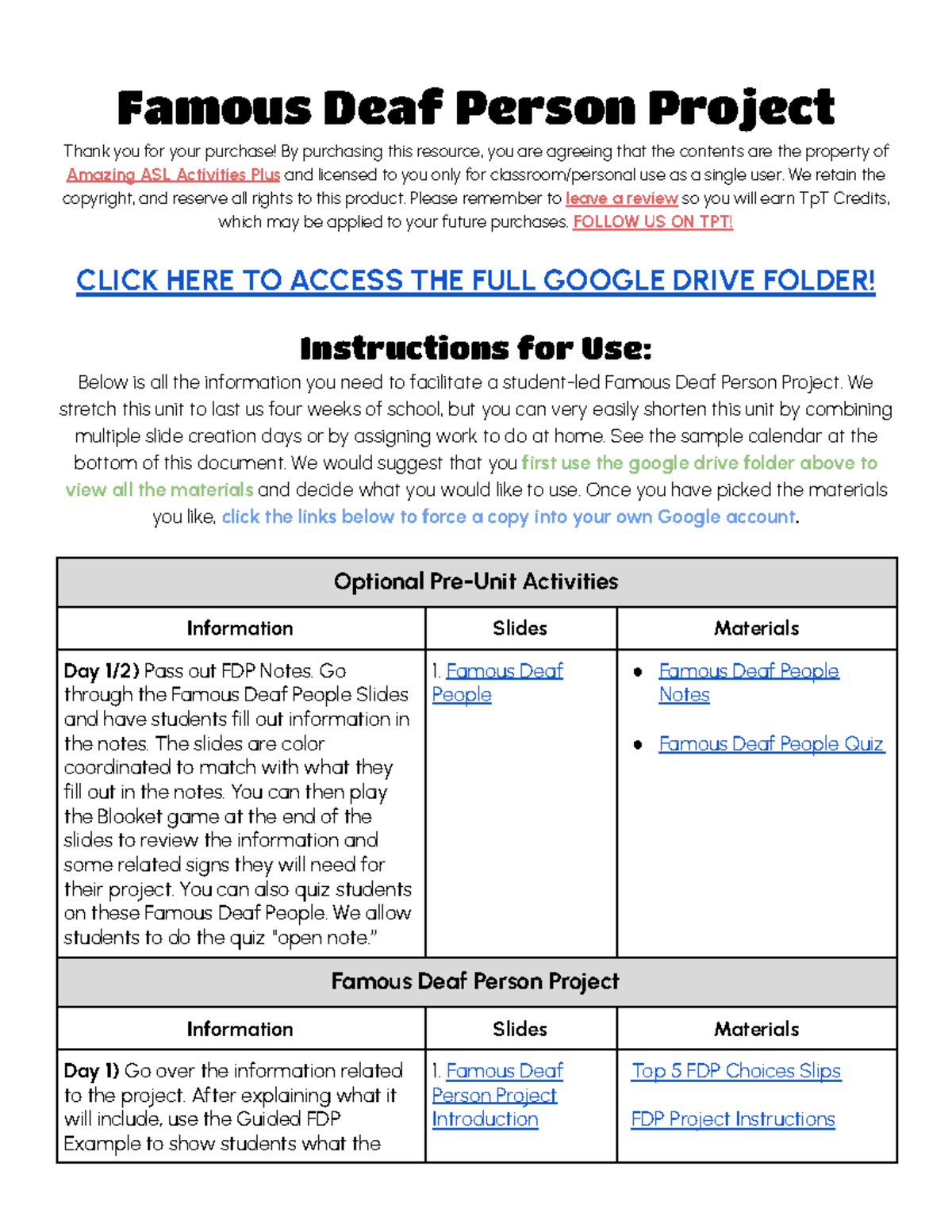 Famous Deaf Person Project (ASL 1) - Student-Led Unit Guide - Studocu