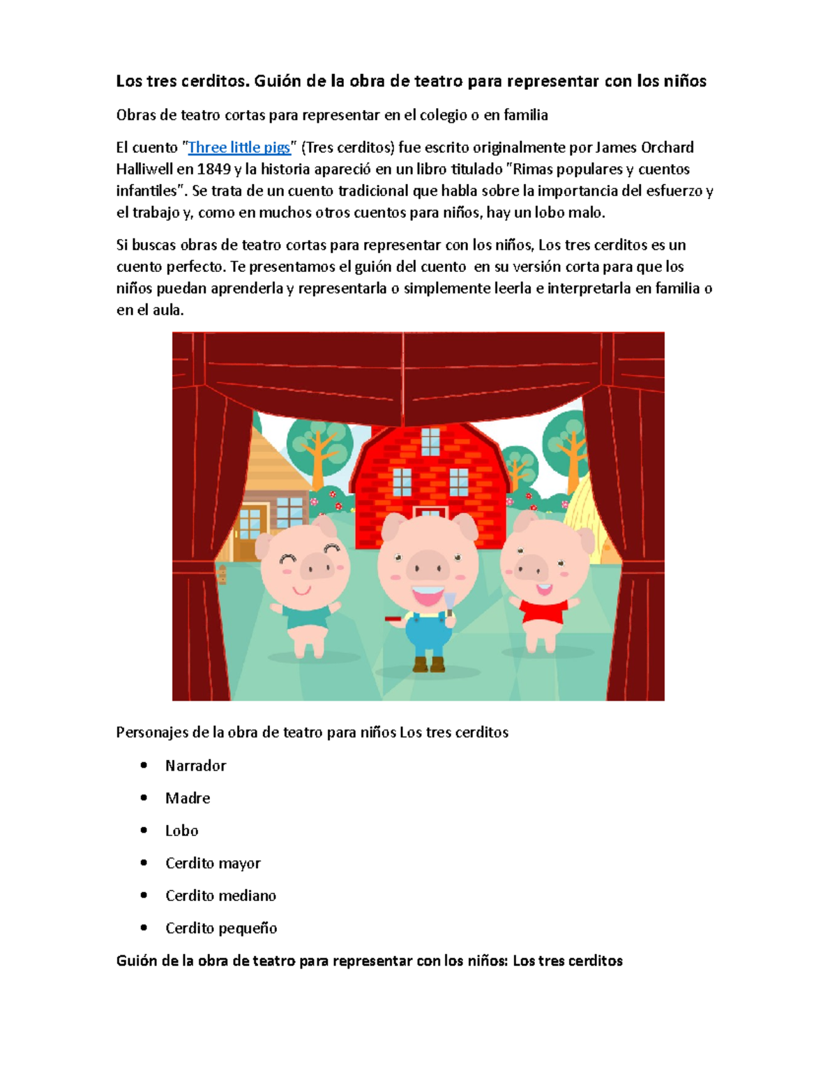 Guion De Los Tres Cerditos Para Imprimir Gratis Pdf - Infoupdate.org