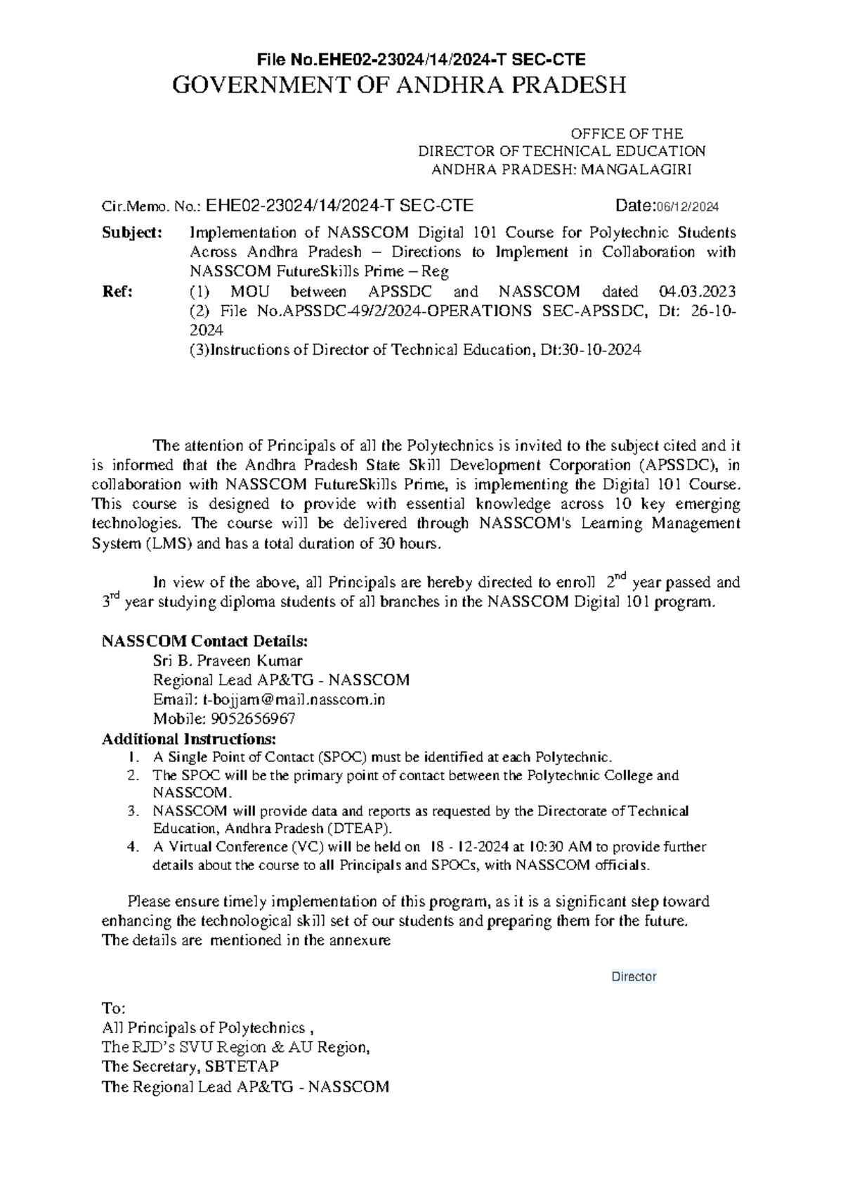 NASSCOM Digital 101 Course Implementation for Polytechnic Students ...