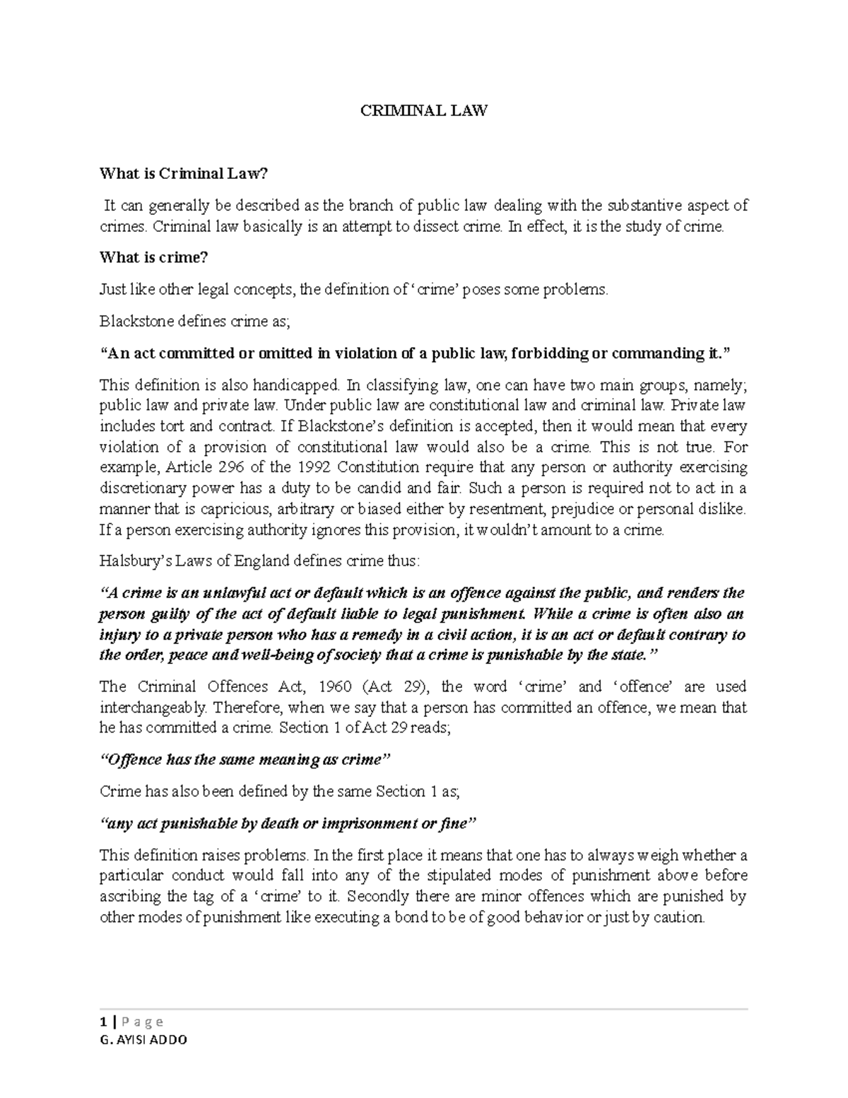 Criminal Law 101: Understanding the Concept and Definition of Crime ...