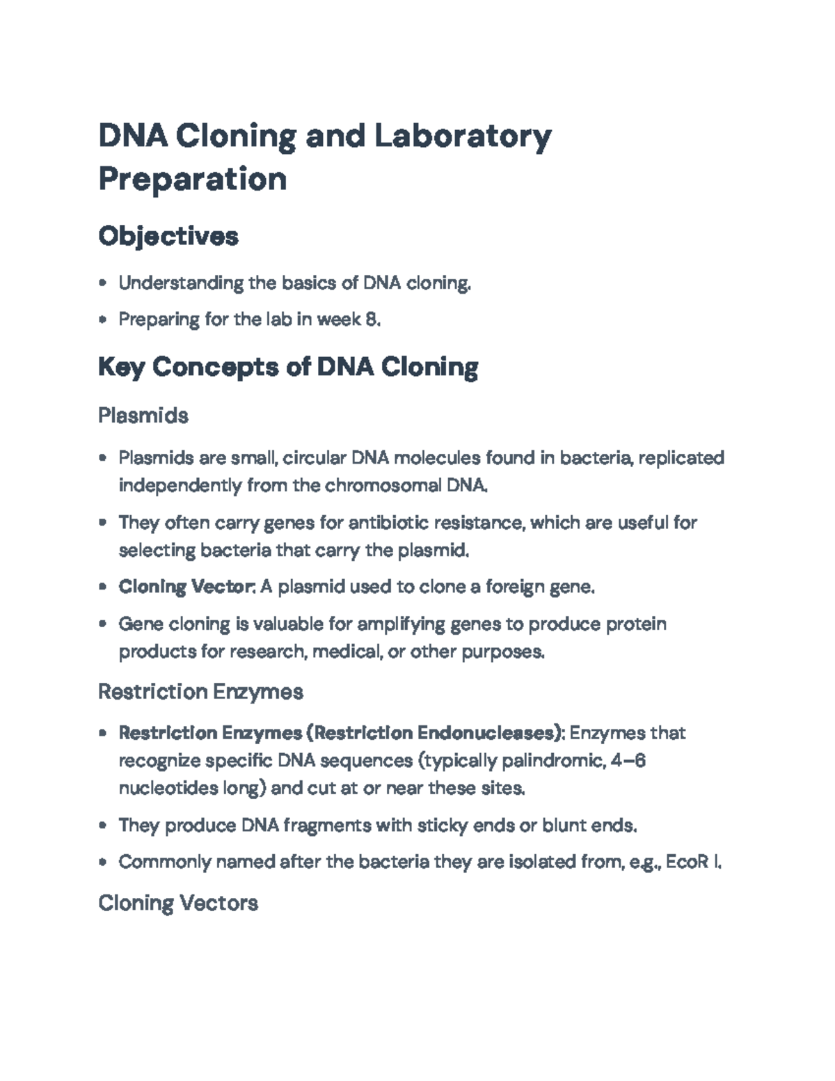 DNA Cloning Fundamentals: Lab Preparation and Key Techniques - DNA ...