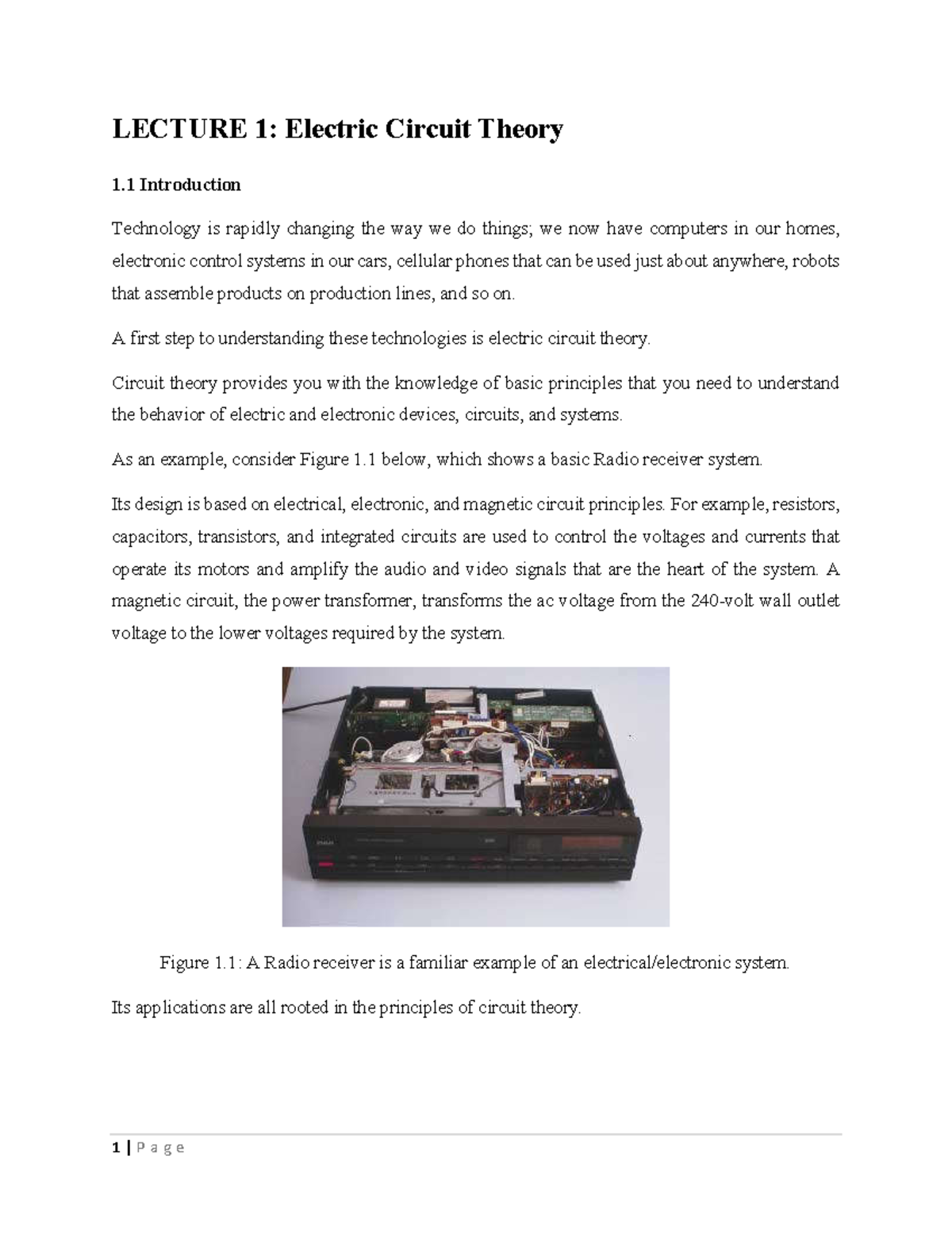 LECTURE 1: Introduction to Electric Circuit Theory (MECH) - Studocu
