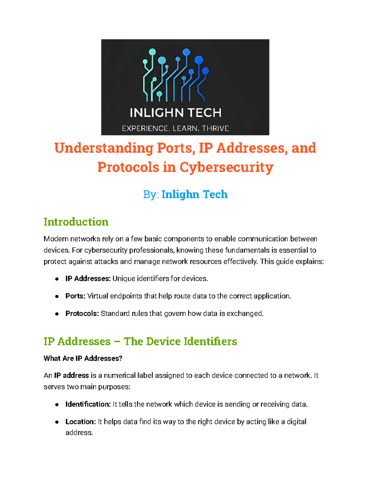 Understanding Ports, IPs, and Protocols in Cybersecurity (IT 101) - Studocu