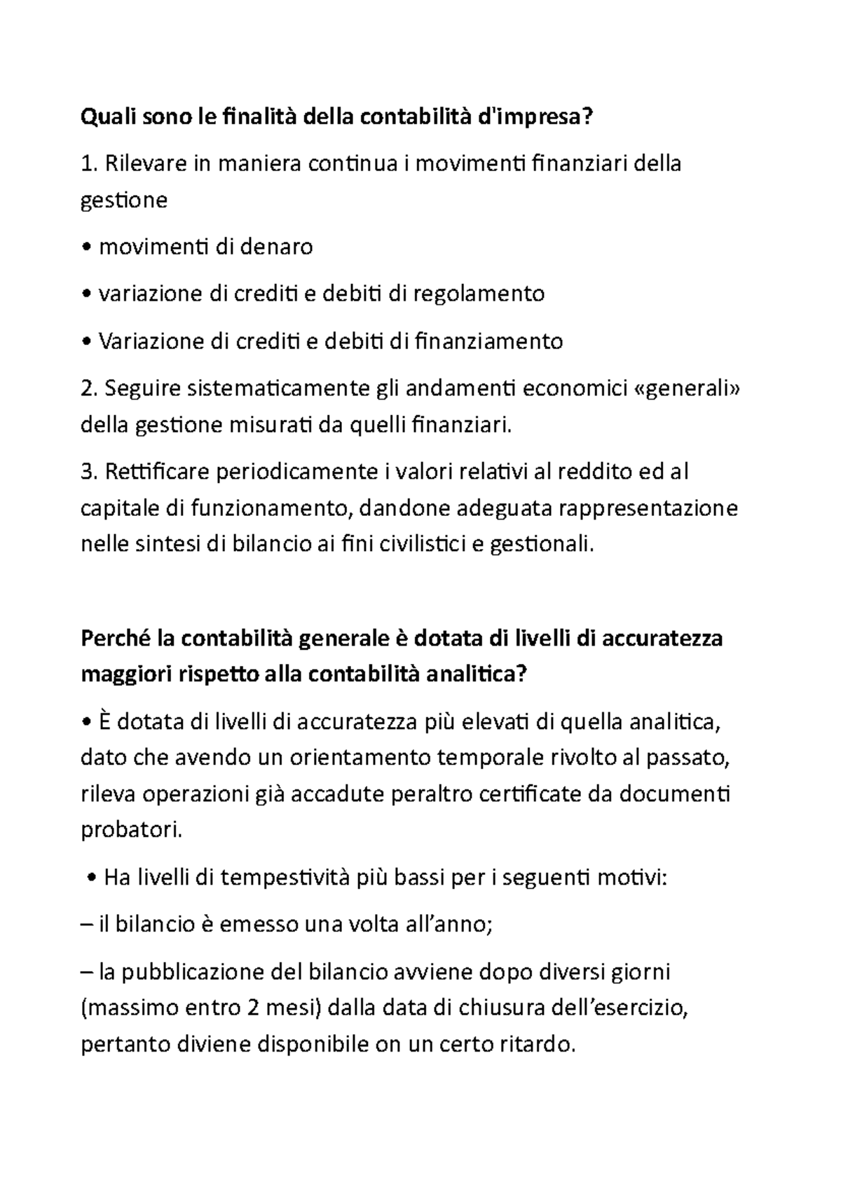 Finalità e Metodologia della Contabilità Generale - Corso RAG 101 - Studocu