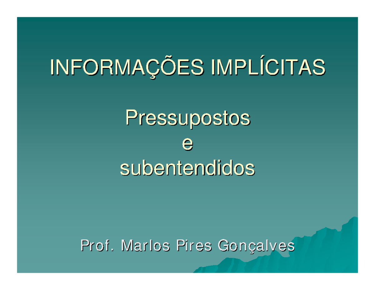 Informac 3a7c3b5es-implc 3adcitas 1 - INFORMAINFORMAÇÇÕES IMPLÕES ...