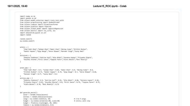 19:40 Lecture 15 & 16: ROC Analysis and Model Evaluation - Studocu