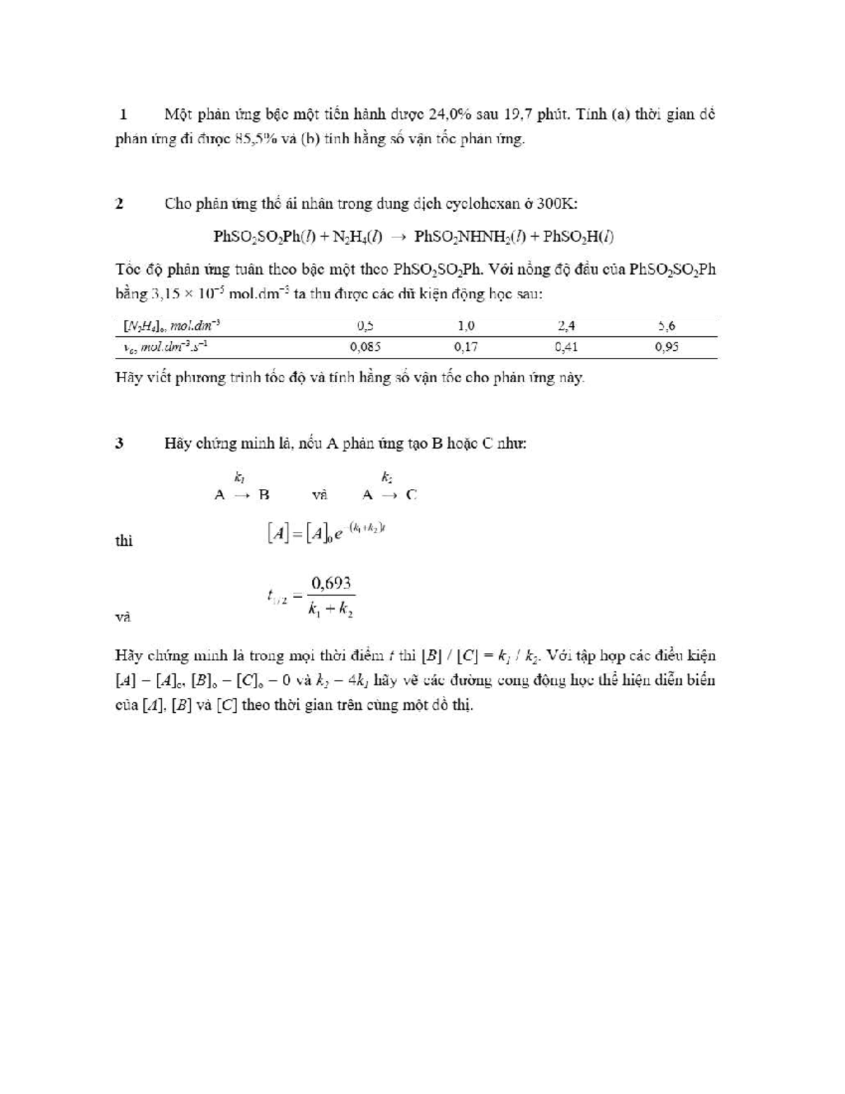 Hóa Lí 2 - Tính Toán Tốc Độ Phản Ứng và Phân Rã Isotop - Studocu