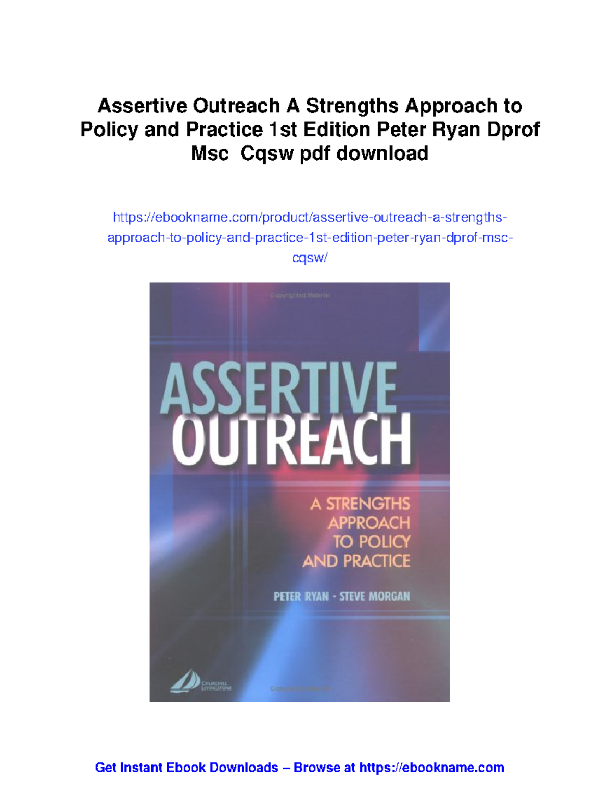 Assertive Outreach: A Strengths Approach to Policy & Practice (1st Ed.) - Studocu