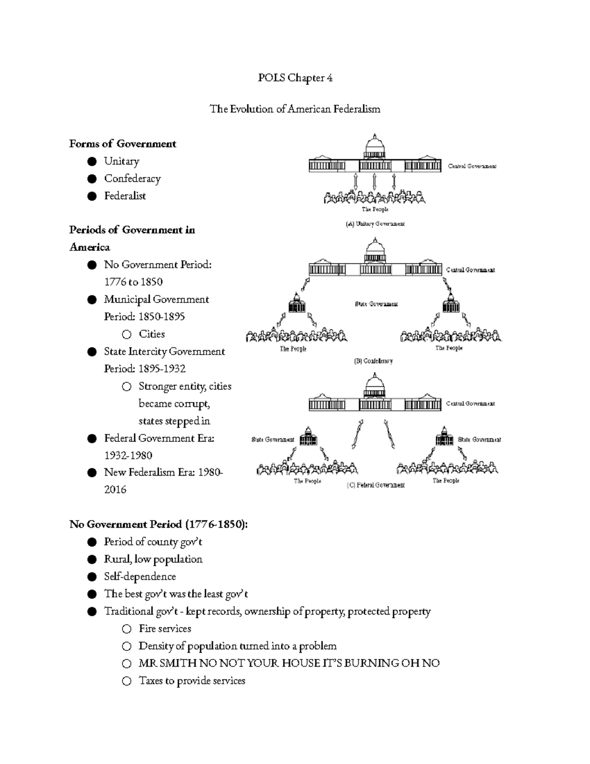POLS 207 Chapter 4: The Evolution of American Federalism Notes - Studocu