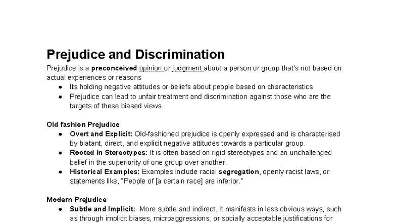 6. Understanding Prejudice and Discrimination: Key Concepts Explored ...