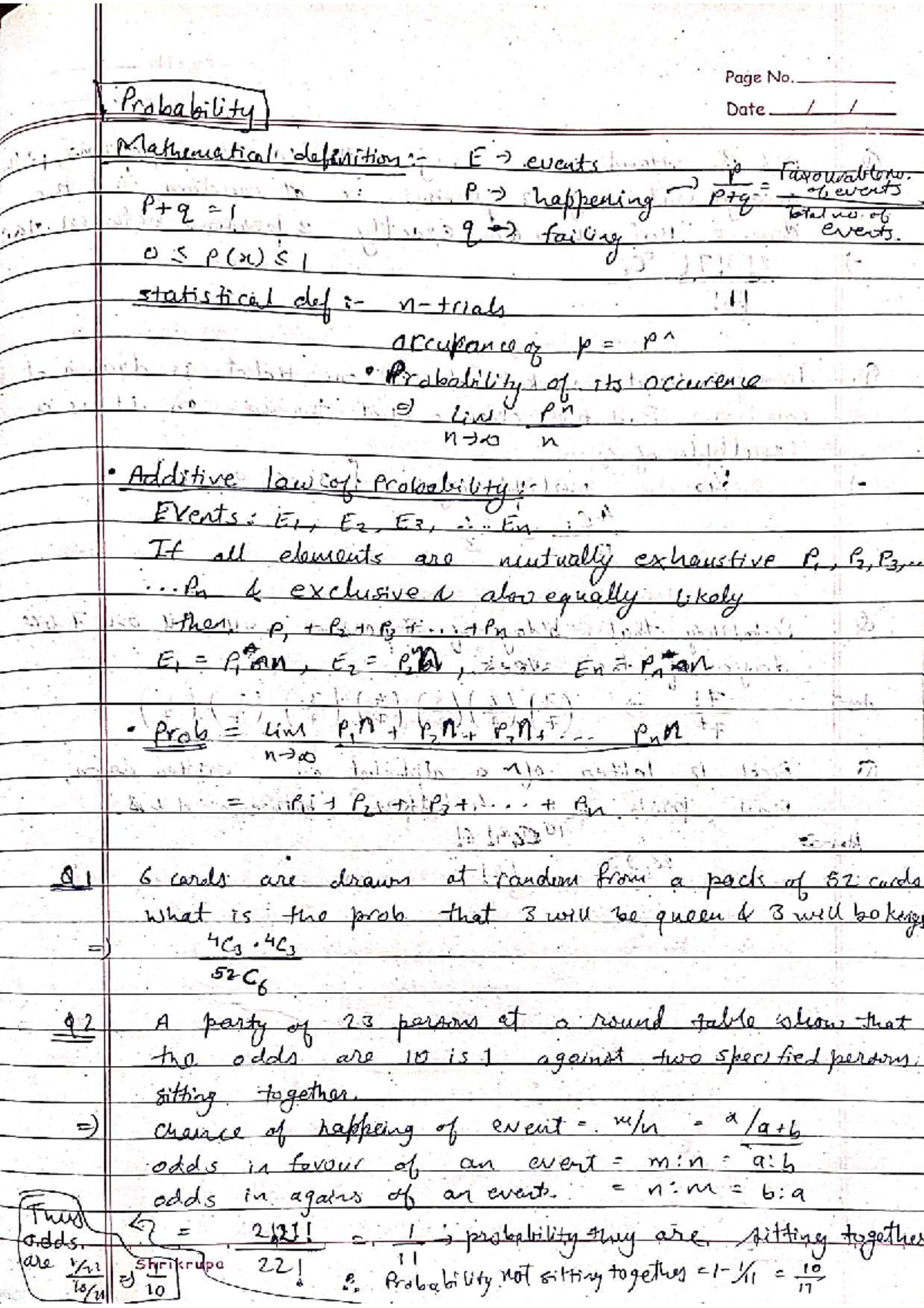 Probability Concepts and Calculations - MATH 101 Final Exam Notes - Studocu