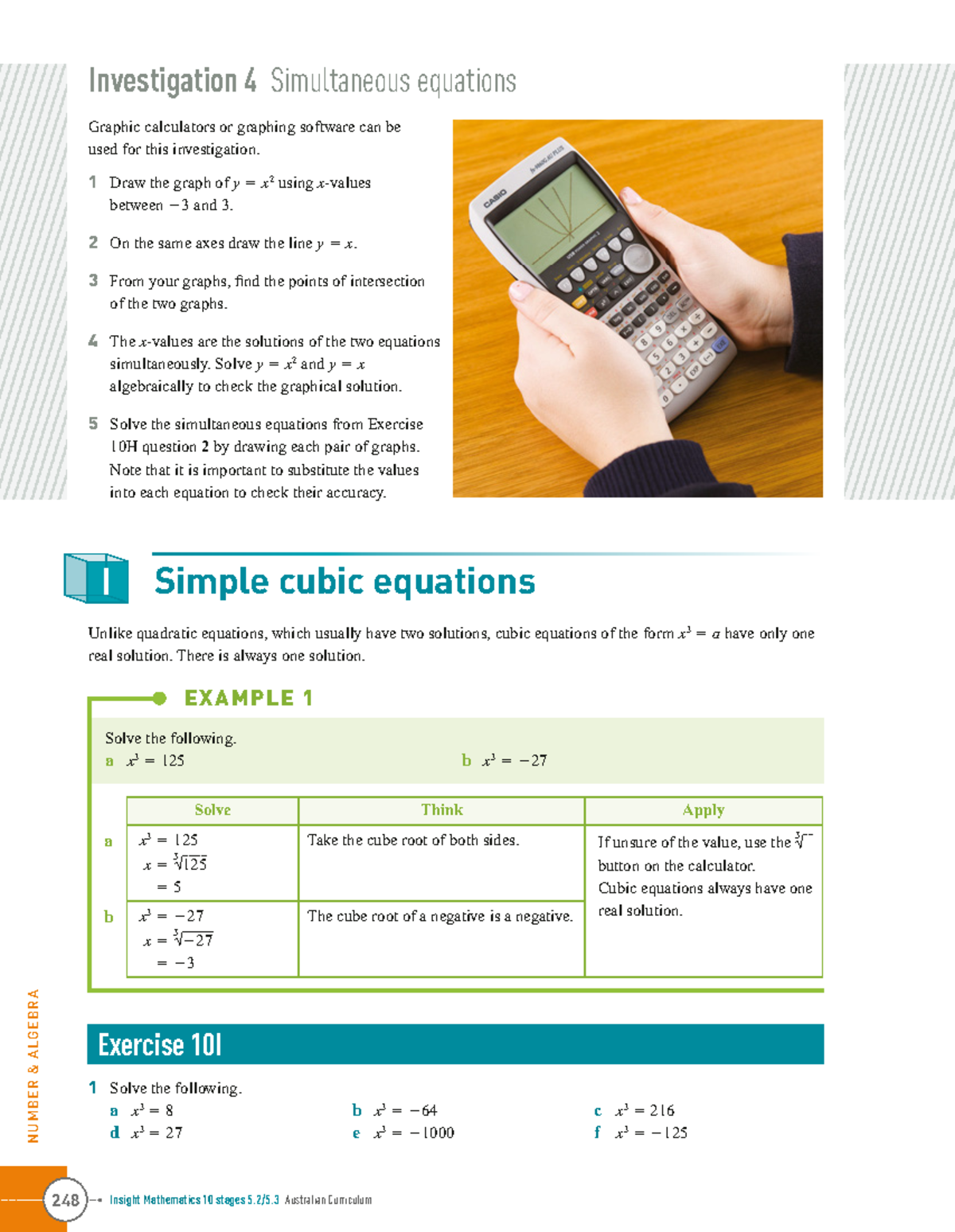 Investigation 4: Simultaneous Equations & Cubic Solutions in Maths 10 ...
