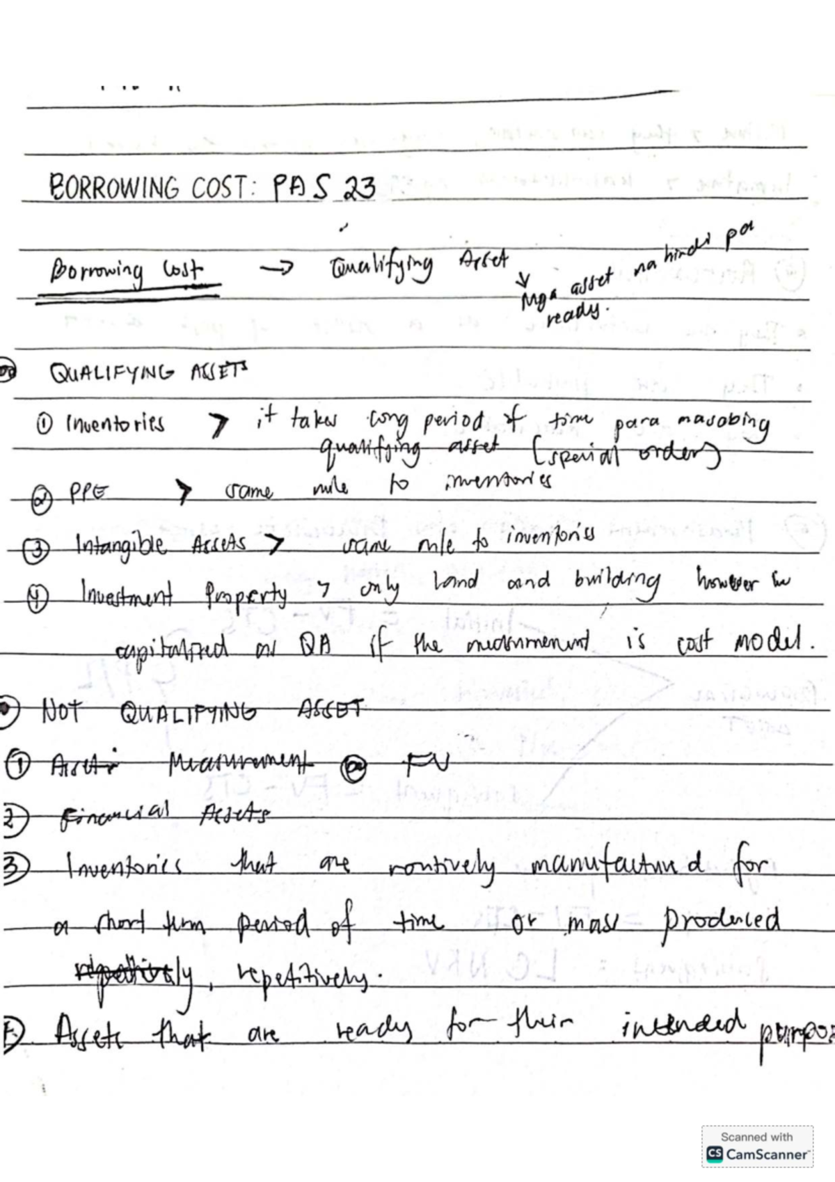 PAS 23 - Borrowing Costs: Qualifying vs Non-Qualifying Assets Notes ...