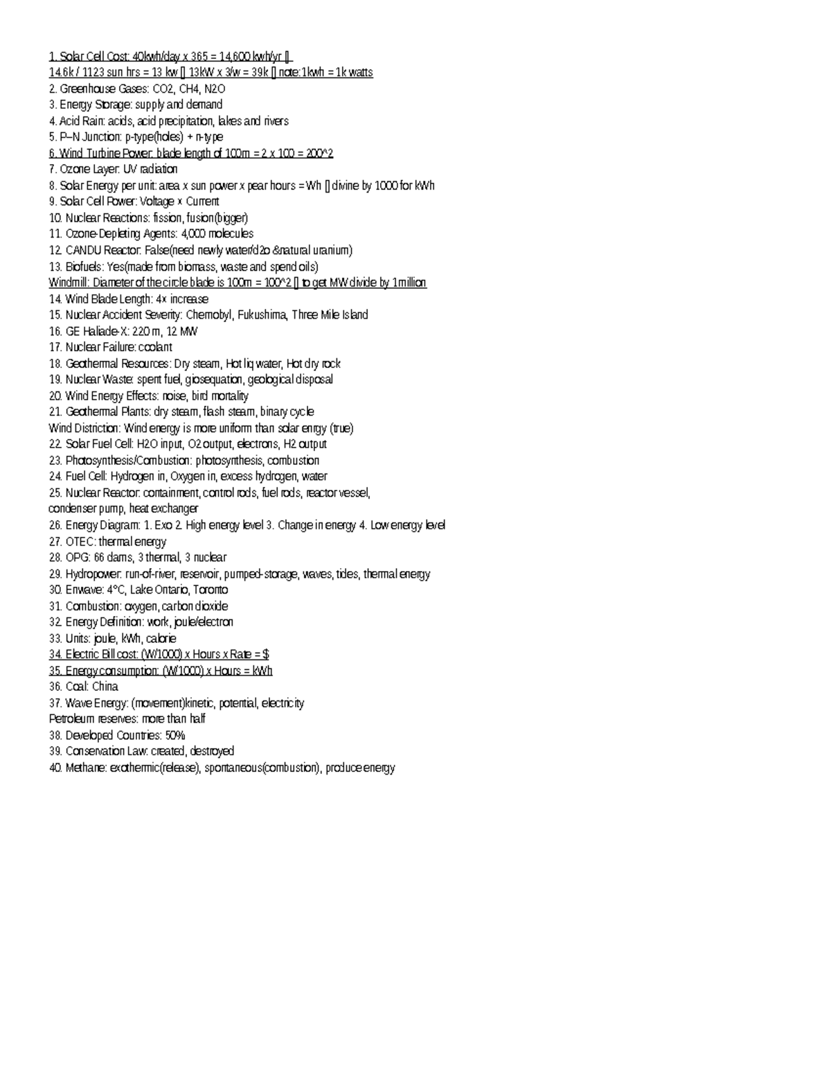 Energy Environment Cheat Sheet: Key Concepts & Terms - Studocu