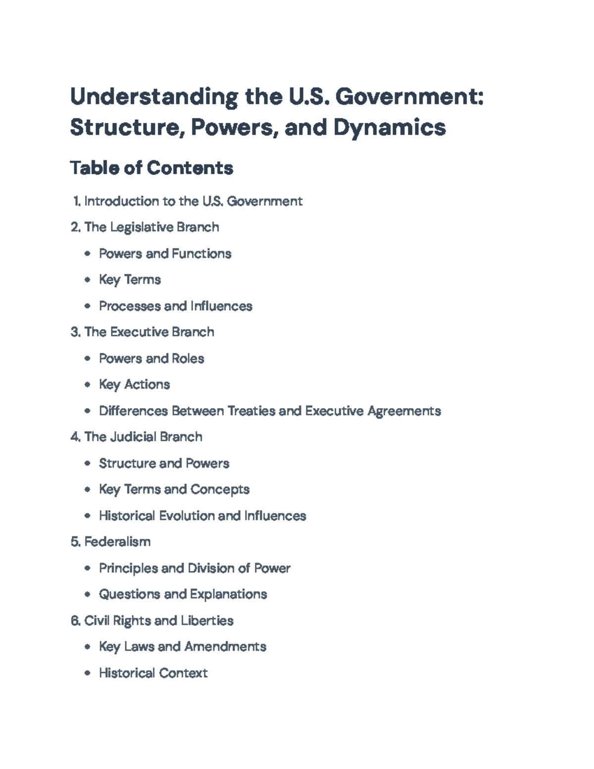 Understanding the U.S. Government: Structure, Powers & Key Principles ...