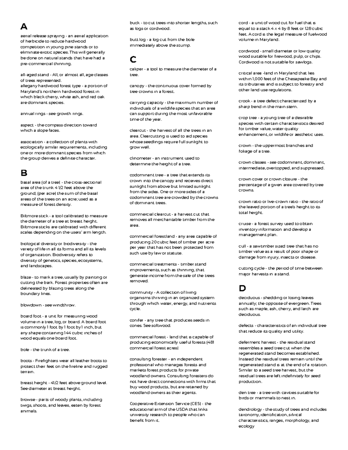 Forestry Vocabulary Terms for Scioly Competition Study Guide - Studocu