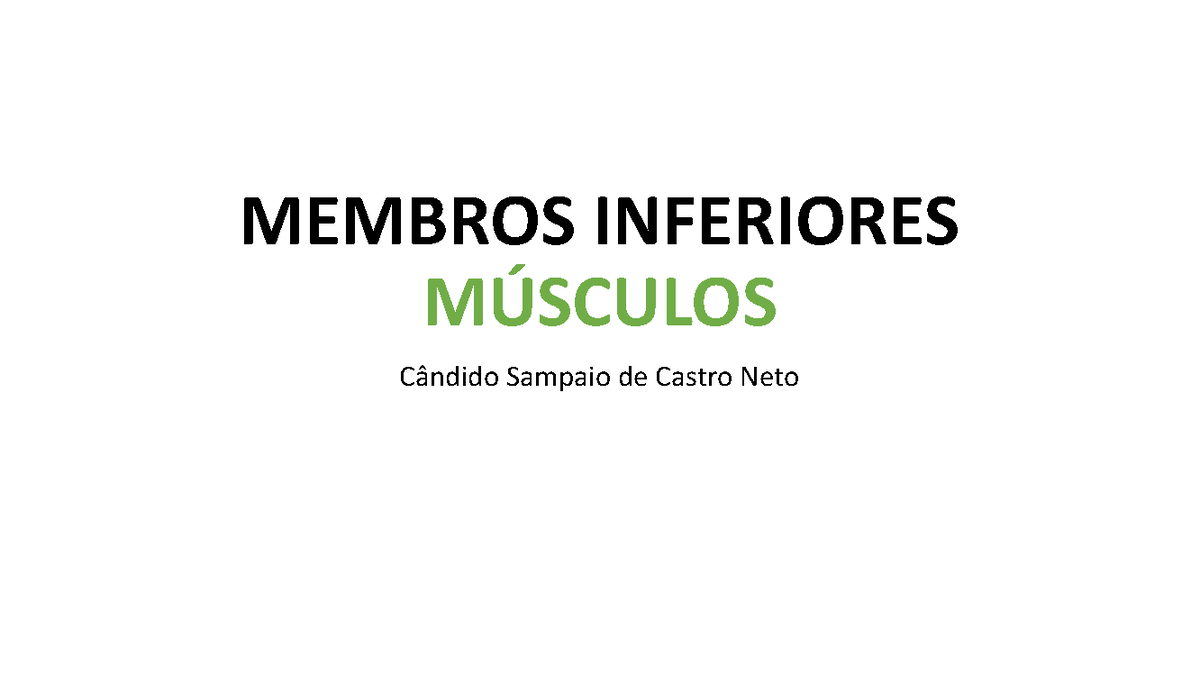 Músculos do Membro Inferior - Anatomia e Funções (pr2) - Studocu