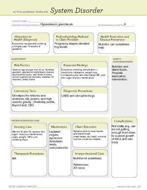 Hepatitis System Disorder - ACTIVE LEARNING TEMPLATES System Disorder ...
