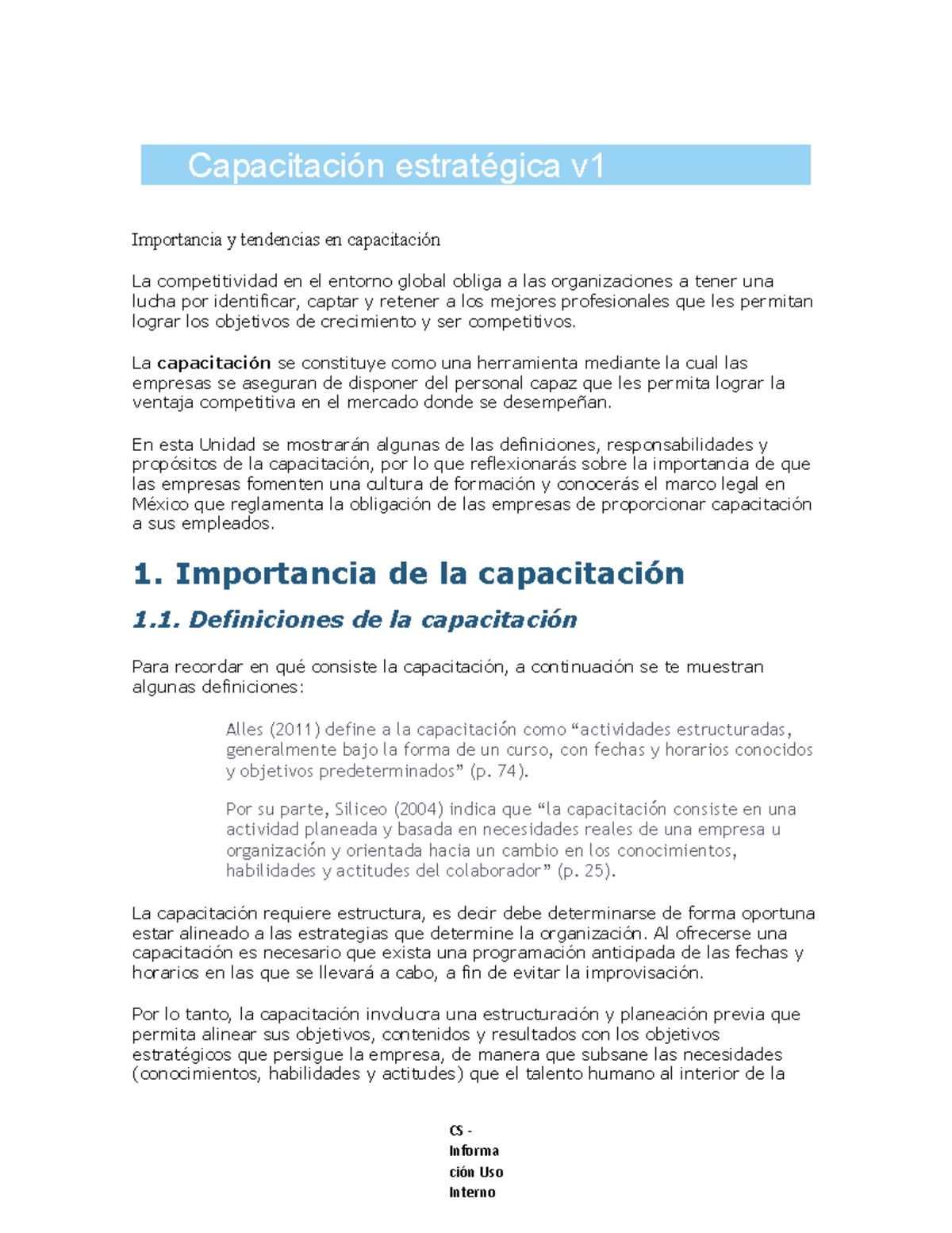 Capacitación estratégica v1- resumen - Capacitación estratégica v Importancia y tendencias en ...