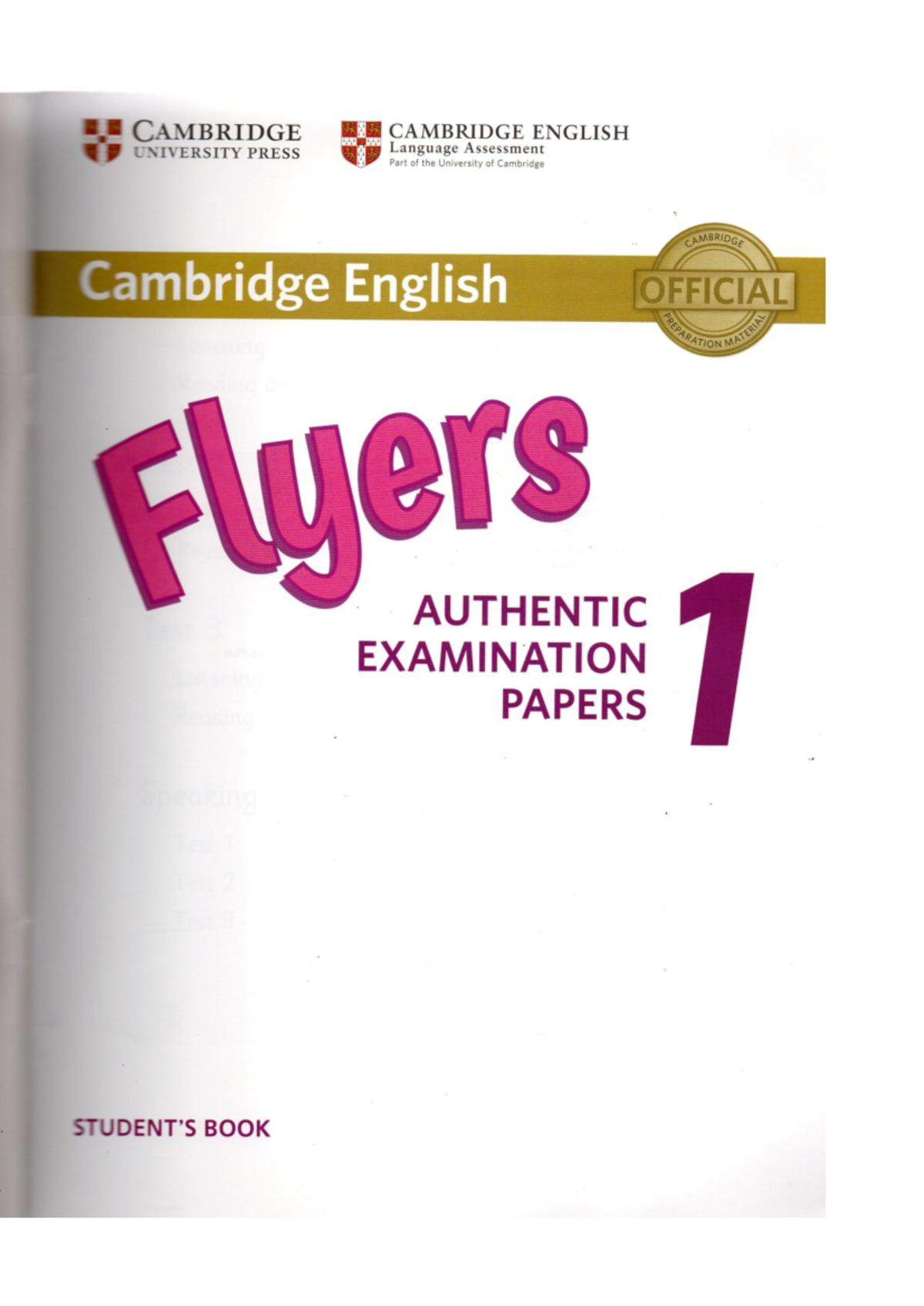 Flyers 1 Listening & Reading Practice - Cambridge English 41414 - Studocu
