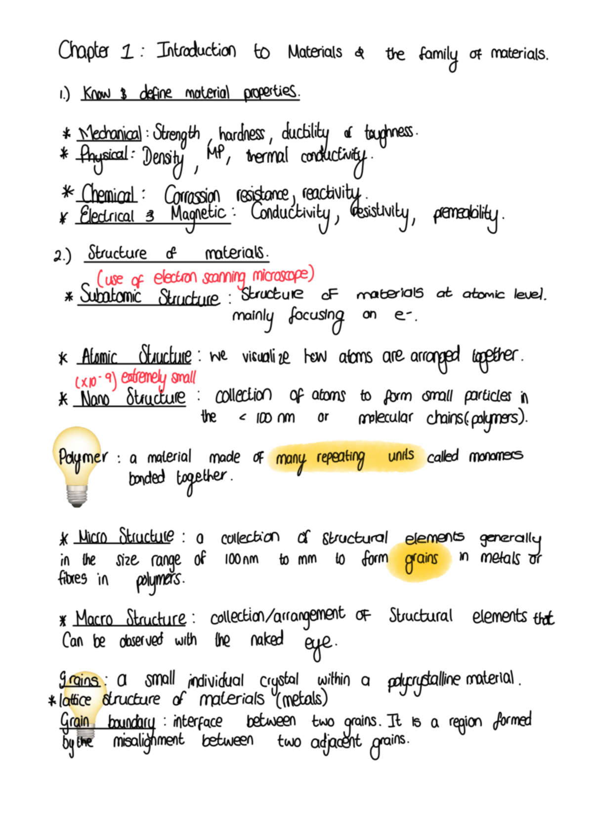 Chapter 1- Introduction to Materials a the family of materials - - Studocu